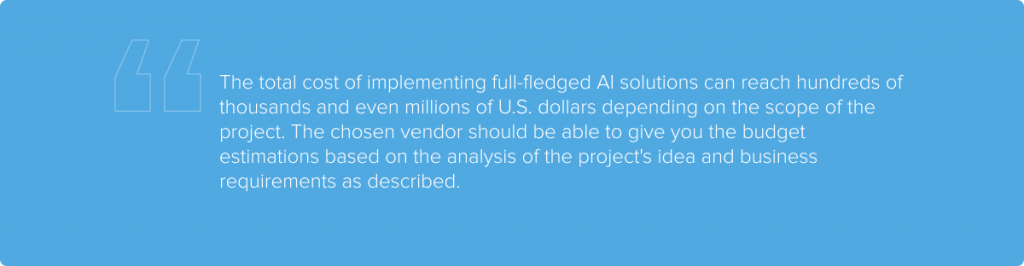 Cost of AI Development into Modern Software Projects